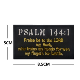 Bible Hymns Inspirational Psalm 144:1 BNW Joshua 1:9 Patch Combat Badge ...