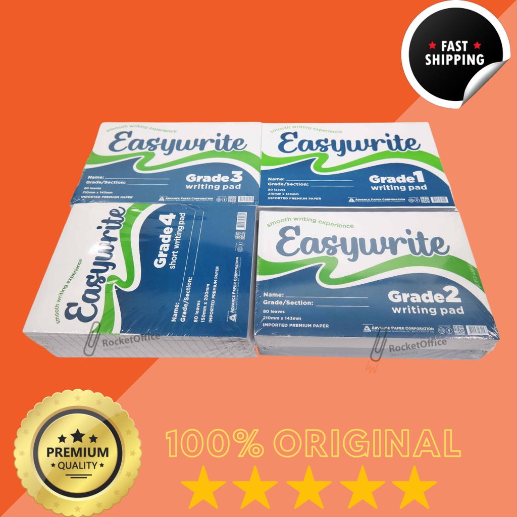 Writing Pad Grade 1 2 3 4 , sold per BUNDLE (10 PADS) EASYWRITE SMOOTH ...