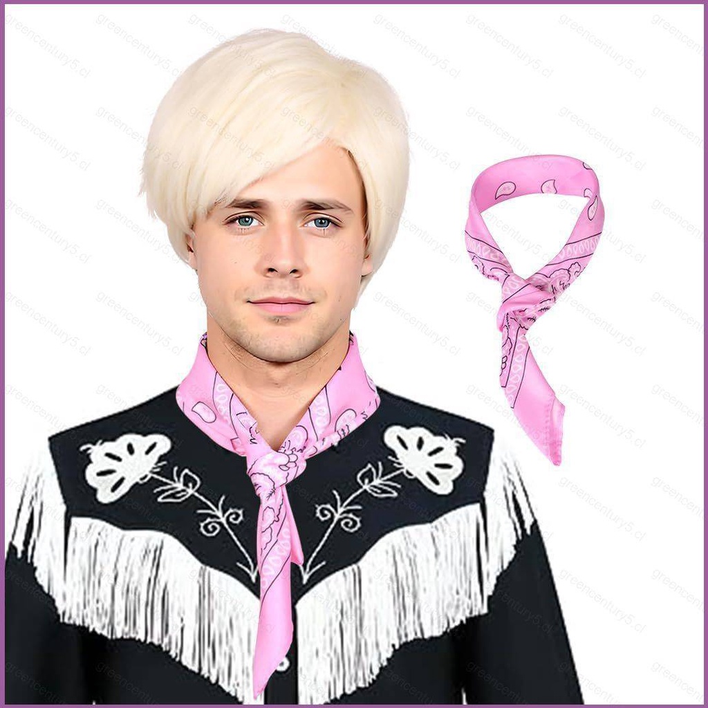 CWC 2023 Barbie Ken Cosplay Wig and Pink Kerchief Halloween Decor ...