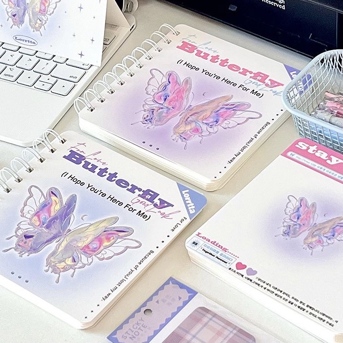 Cdaily|Butterfly Coil Notebook ins Student Multifunctional Notebook ...