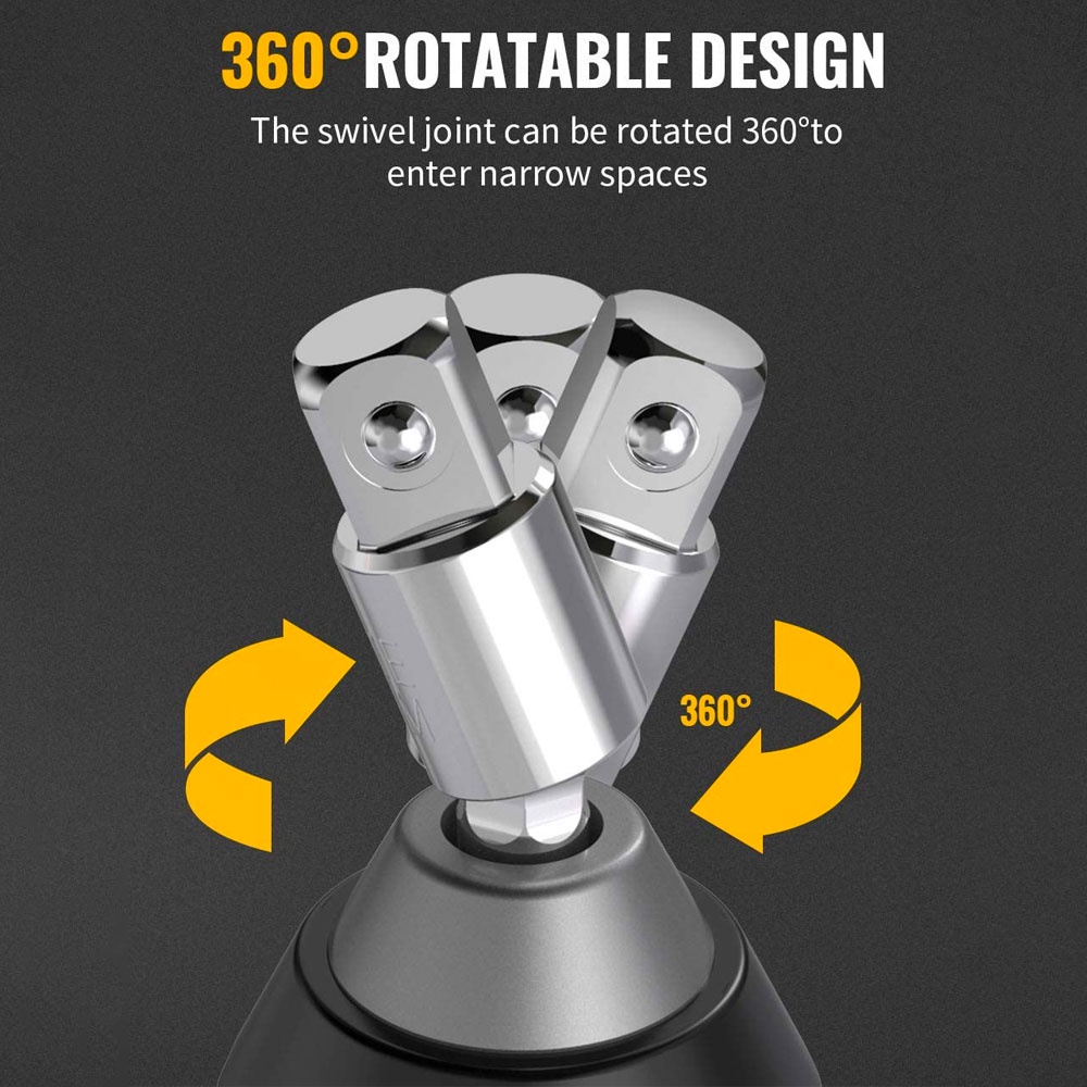 Krachtige 360°Rotatable Electric Power Drill Sockets Adapter Sets 1/4 ...