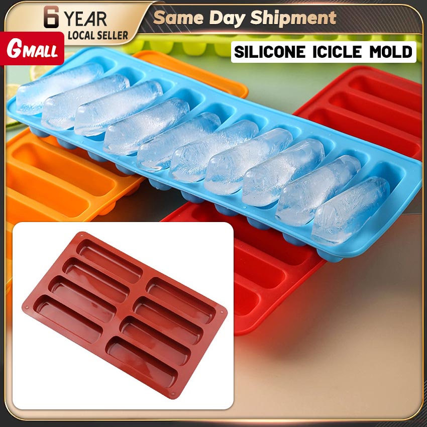 【Fast Delivery】 10 Grids Long Strip Shape Silicone Mould Non-Stick Tray ...