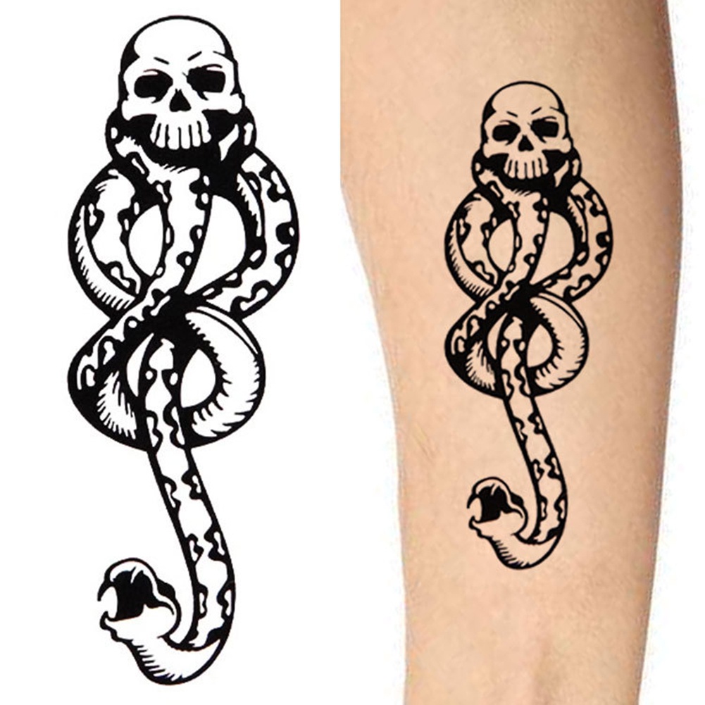 Kidslife_Waterproof Unisex Harry Potter Death Eater Temporary Tattoo ...