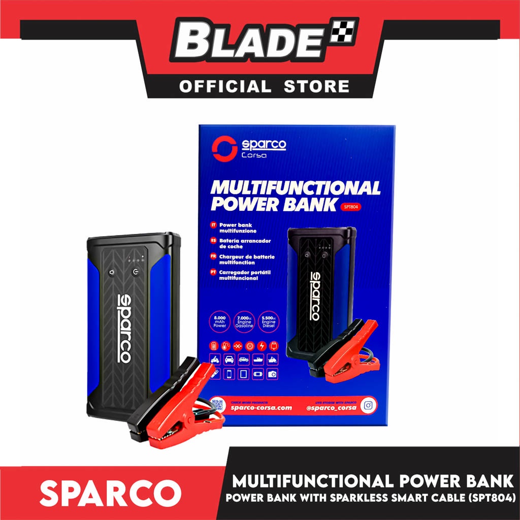 Sparco Jump Starter Multifunctional Power Bank 8000mAh SPT804 | Shopee ...