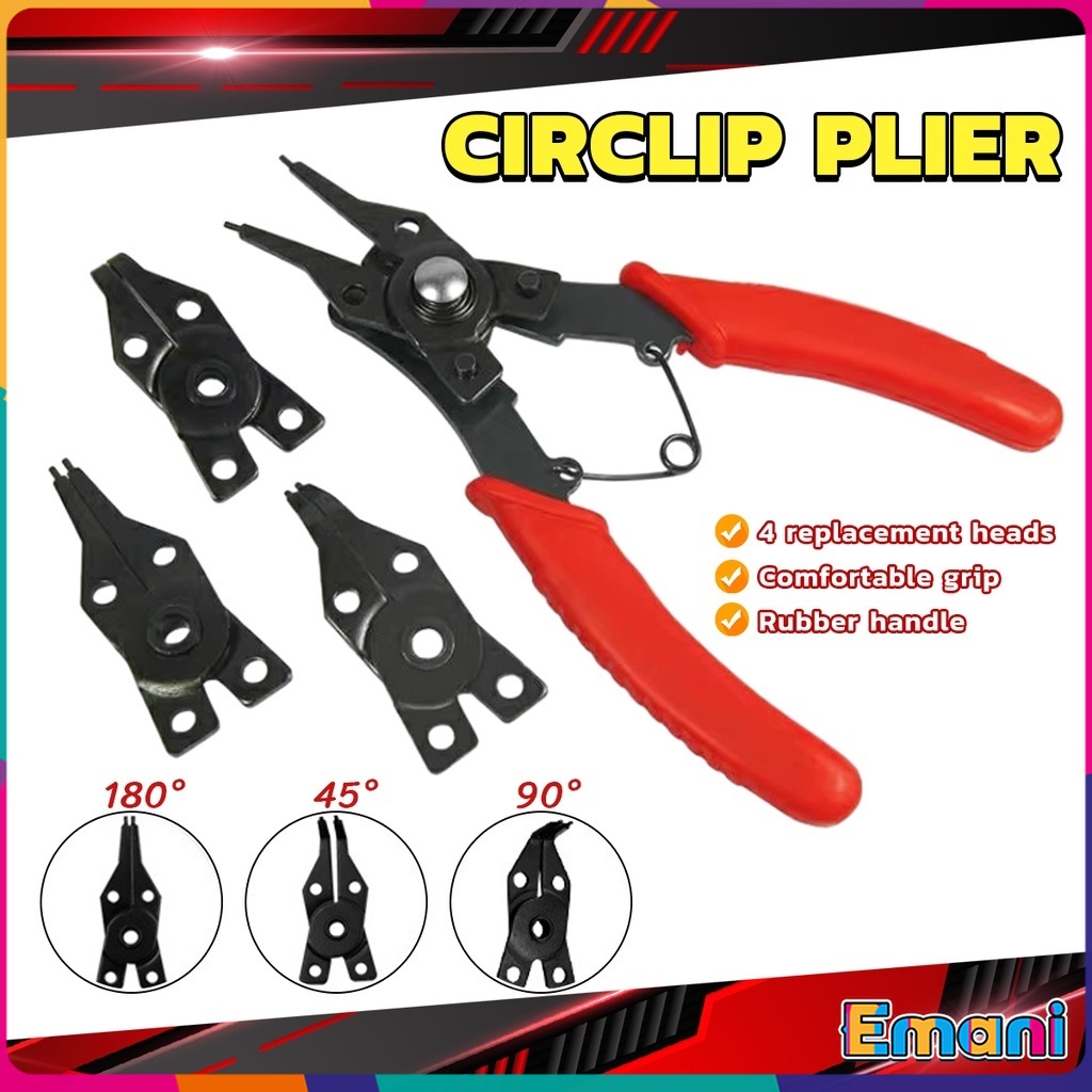 Emani 4 In 1 Circlip Pliers Internal External Curved Straight Pliers ...