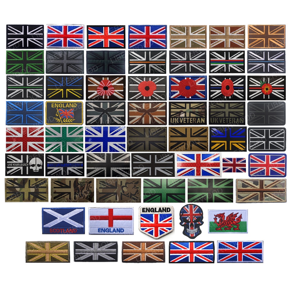UK GBR Flag IR Reflective Infrared Patch United Kingdom British England ...