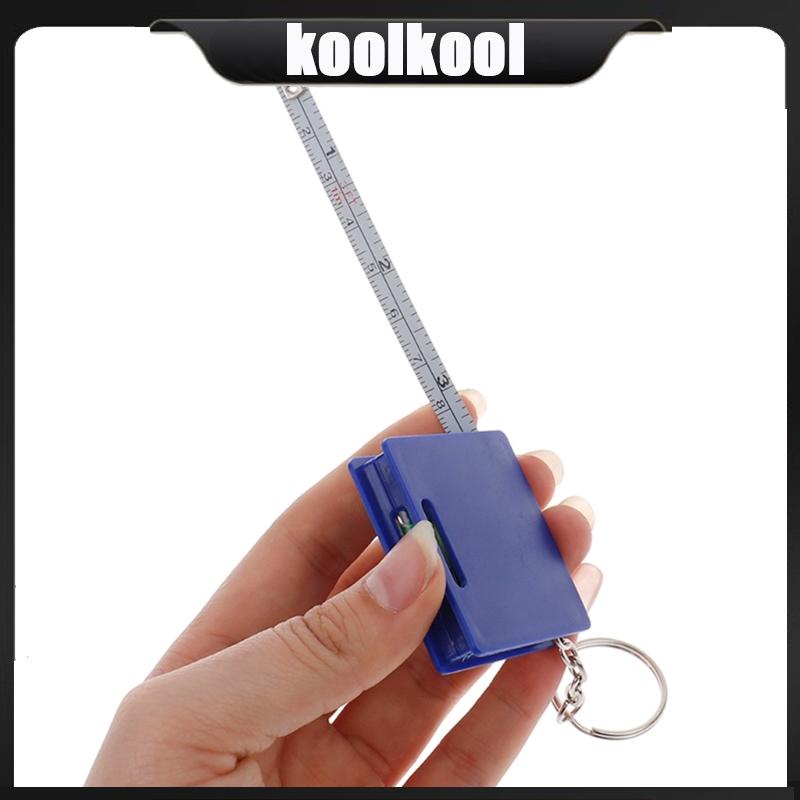 Kool Upgraded Mini Keychain Tape Measure with Square Shape Bubble Level ...
