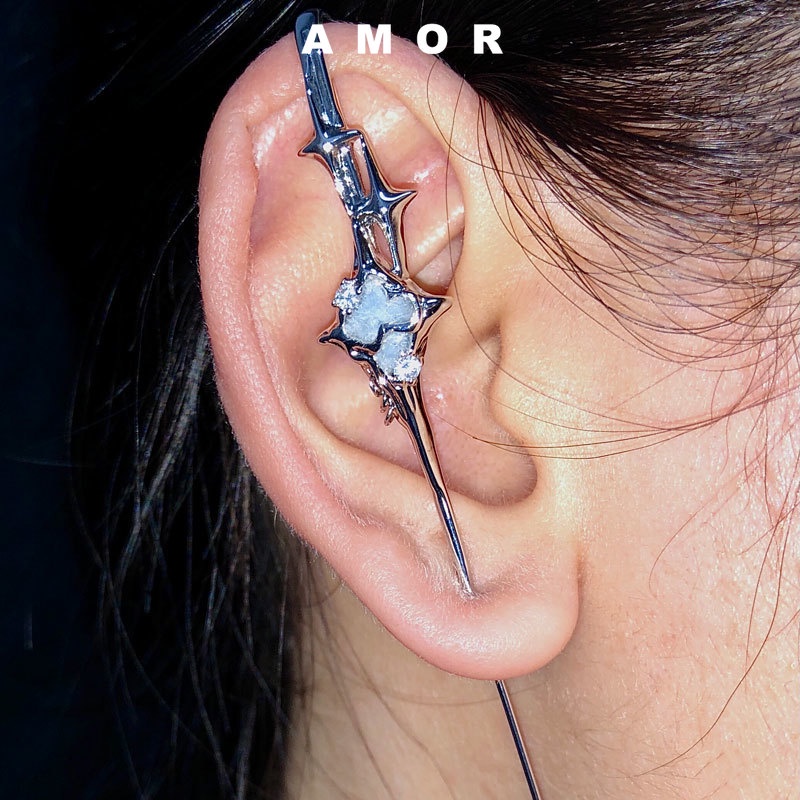 Puncture ear needle star Niche design Earrings, ear suspension, ear ...