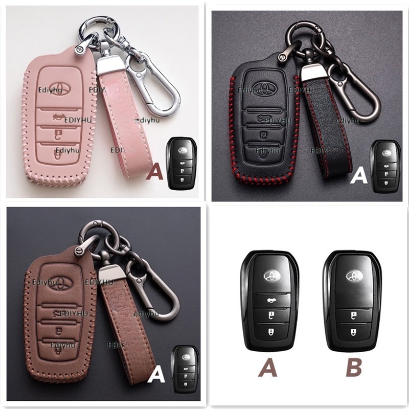 Toyota fortuner innova Leather remote Car Key Cover Case car keyfob ...