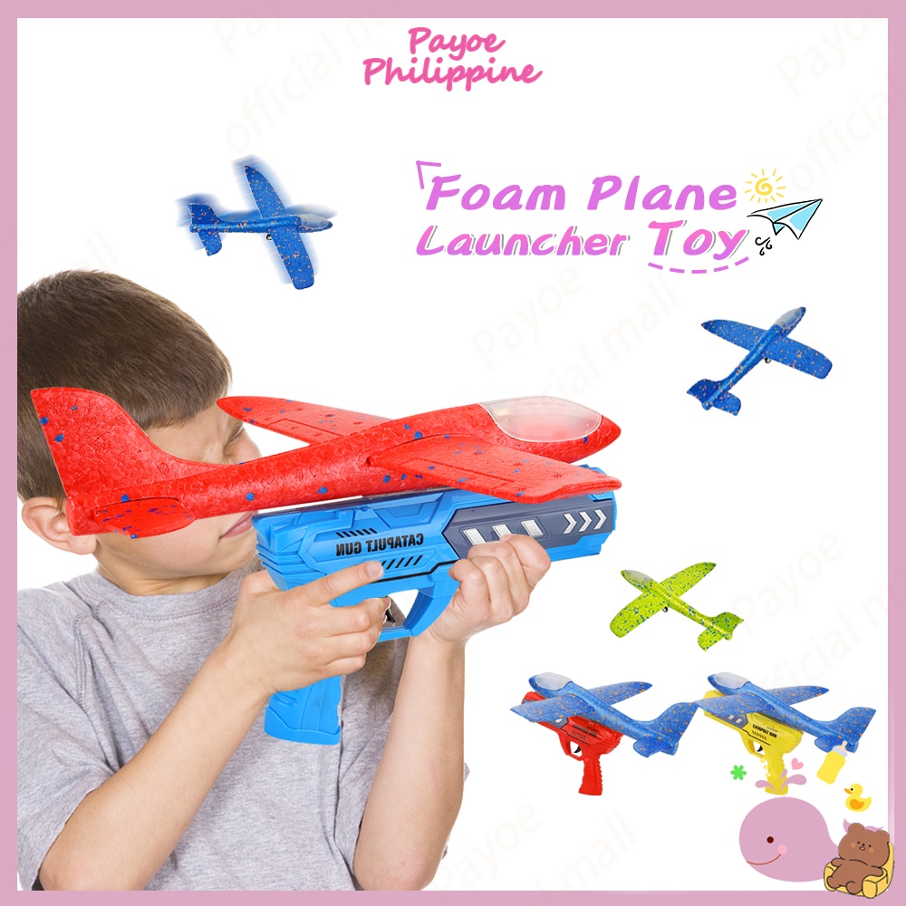 【COD】PAYOE LED Airplane Launcher Toy Throwing Foam Plane Glider Toy for ...
