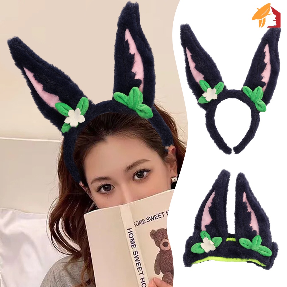 Sweet Cute Plush Big Ears Elastic Headband/ Women Cartoon Anime ...