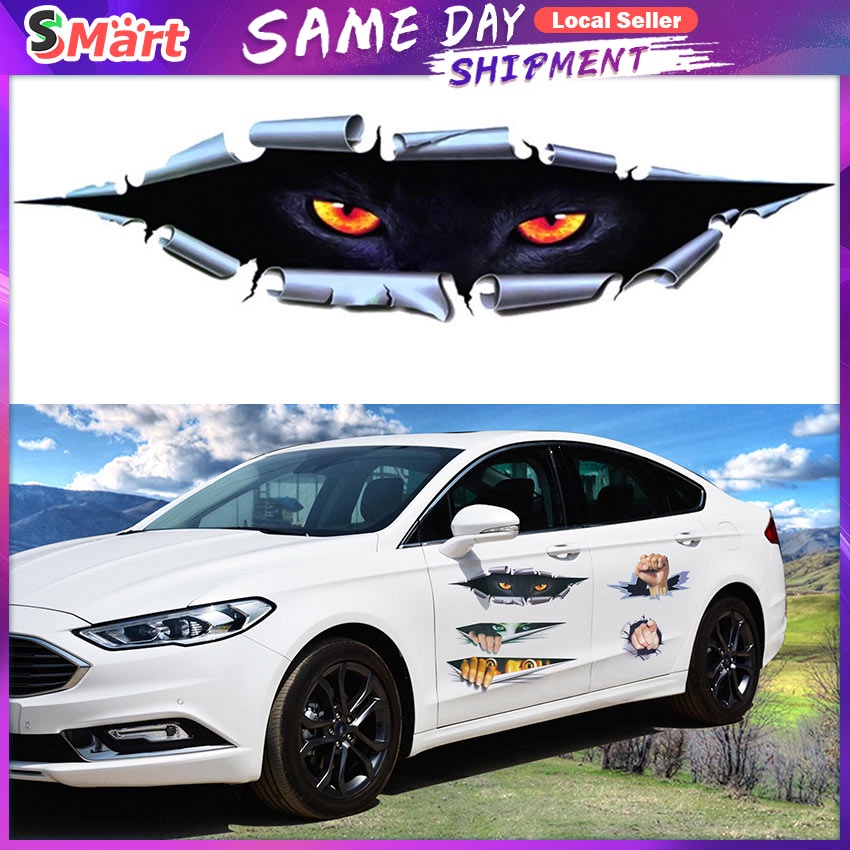 【In Stock】3D Simulation Eyes Creative Peeking Monster Car Auto Sticker ...