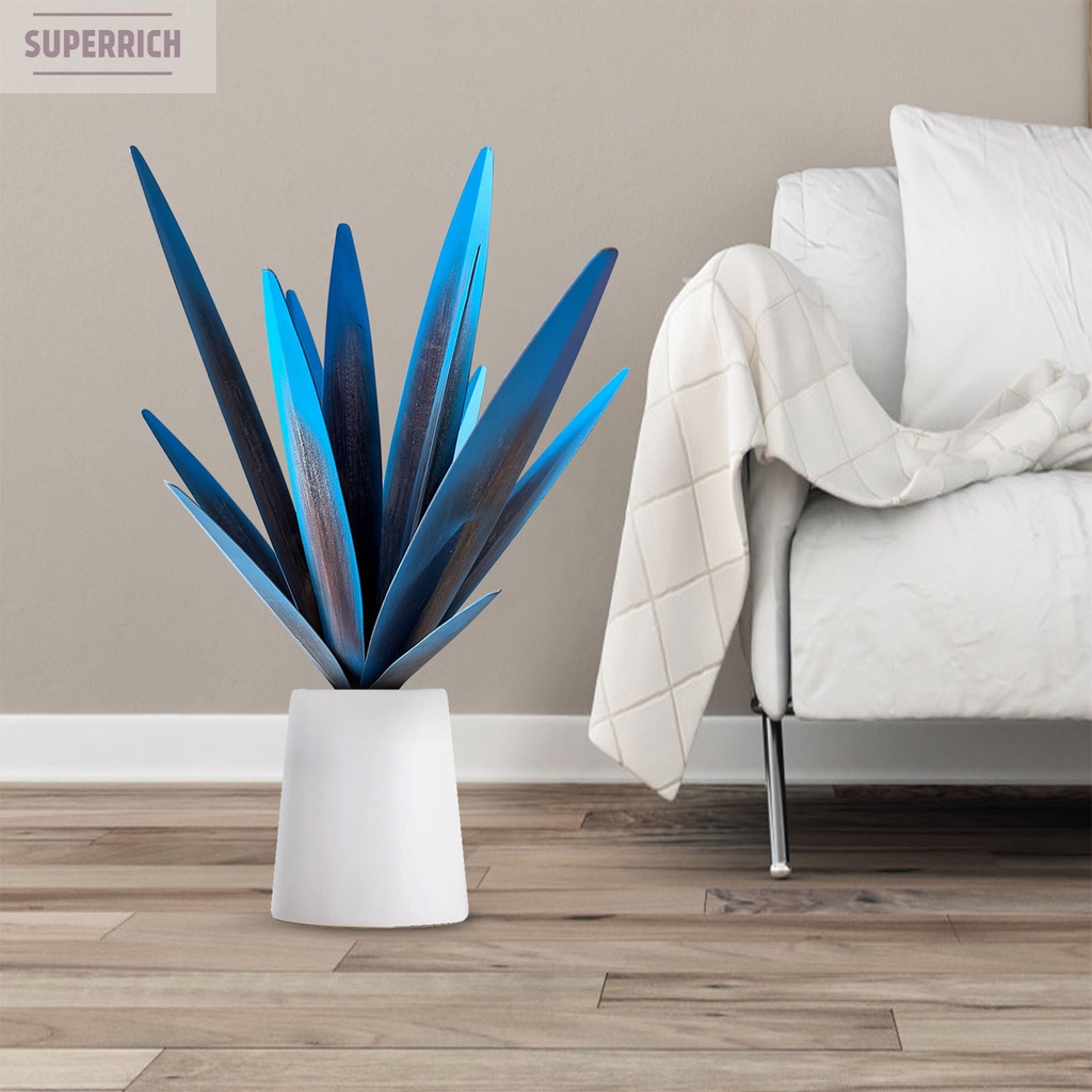 Metal Agave Leaves Plant Statue Realistic Look Fake Tequila Agaves ...