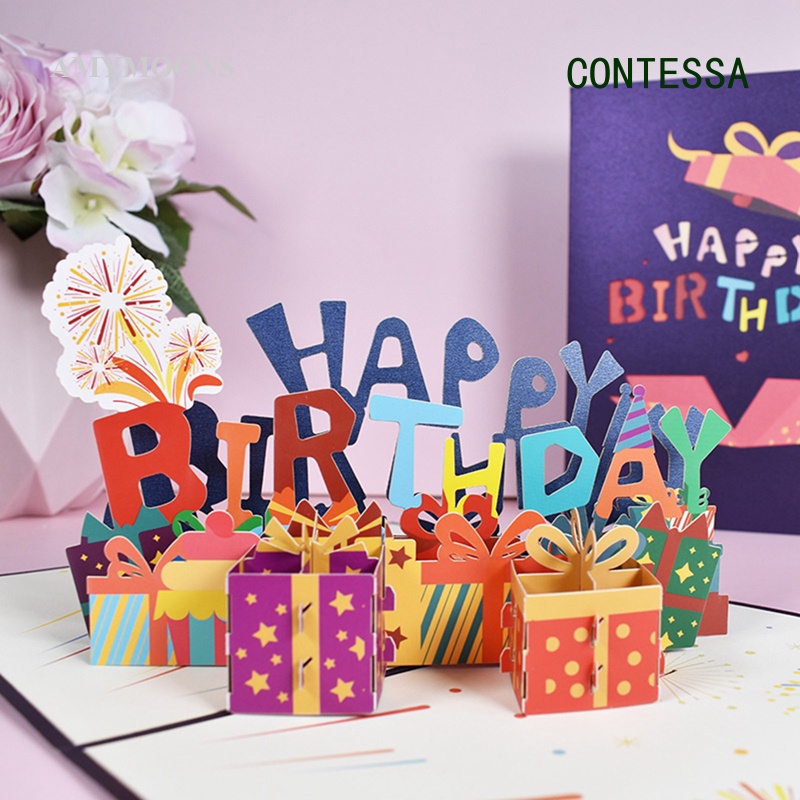 CONTESSA Happy Birthday Card 3D Pop Up Happy Birthday Greeting Cards ...