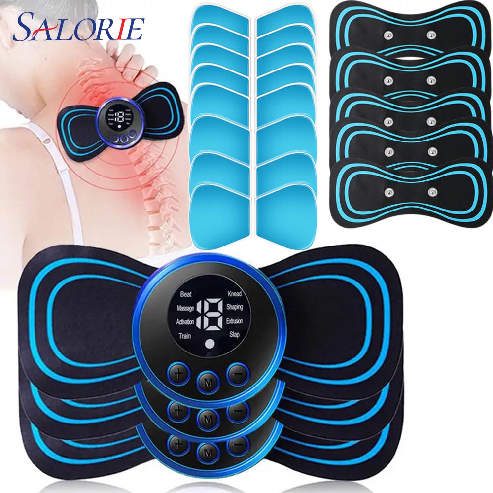 Salorie EMS Mini Portable Electric Pulse Neck Massager 8 Modes 19 ...