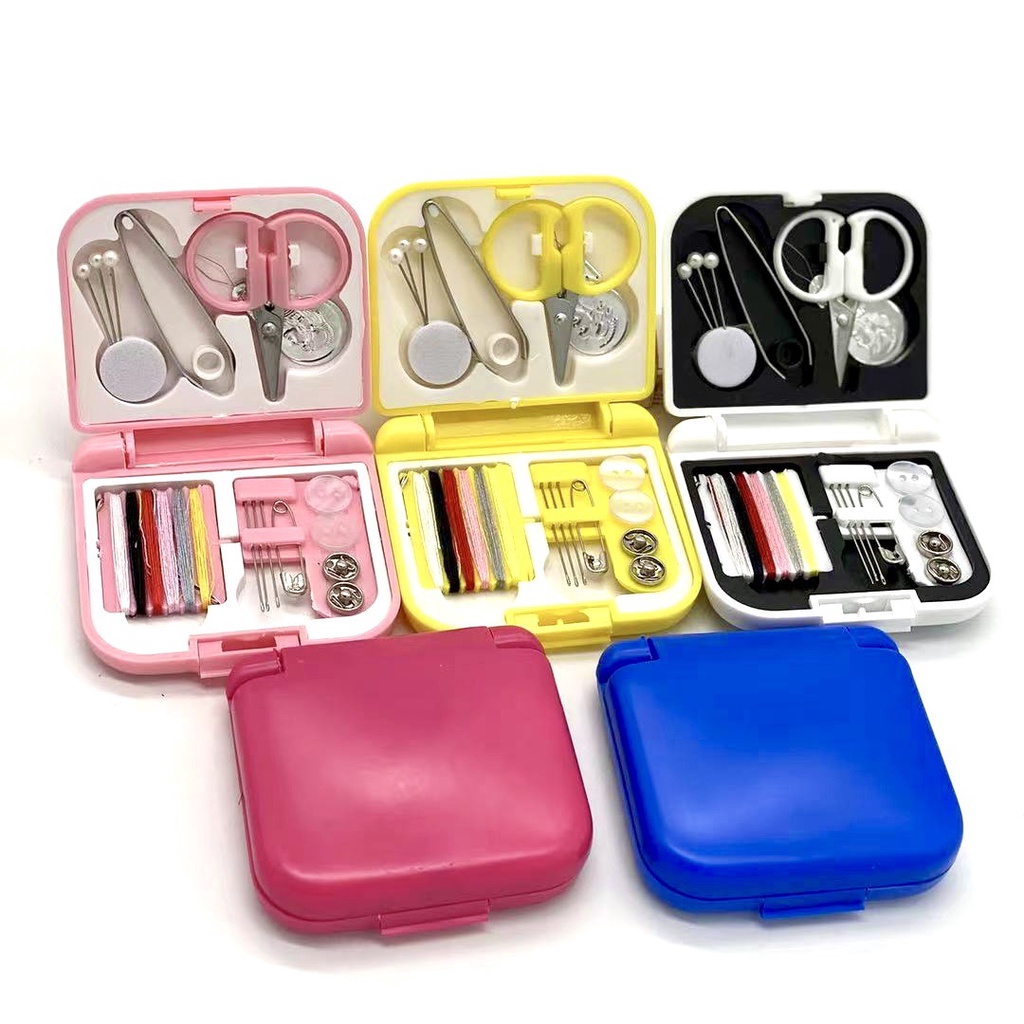 Portable Travel Mini Sewing Kit Buttons Pins Storage Boxes Handmade DIY ...
