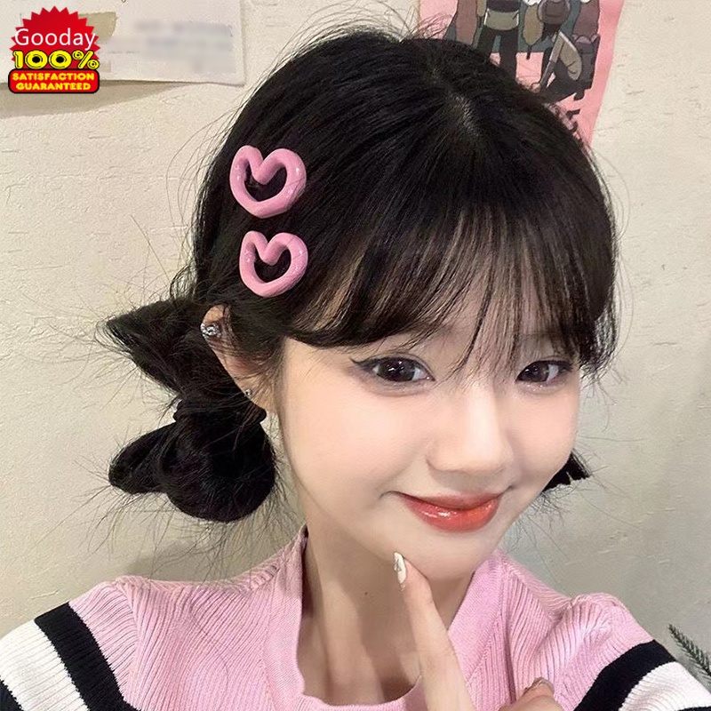GD Sweet Heart-shaped Hair Clip Girlish Sense Bangs Clip Cute Creative ...
