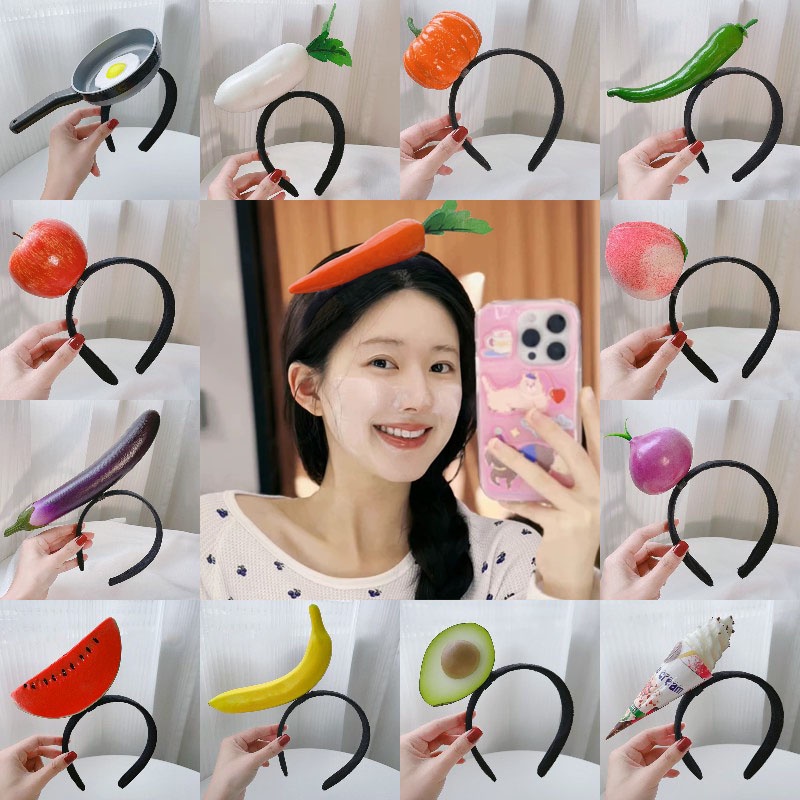 Funny Fruits and Vegetables Headbands Girlfriends Birthday Hair Band ...