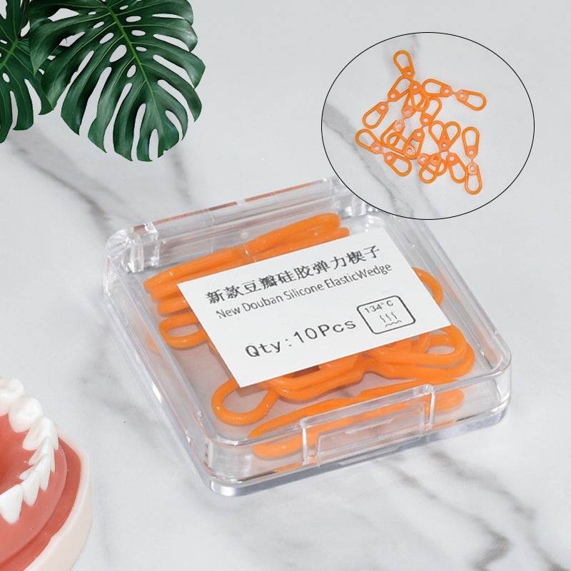 10pcs/box Dental Elastic Rubber Fixing Wedges Flexible Interdental ...