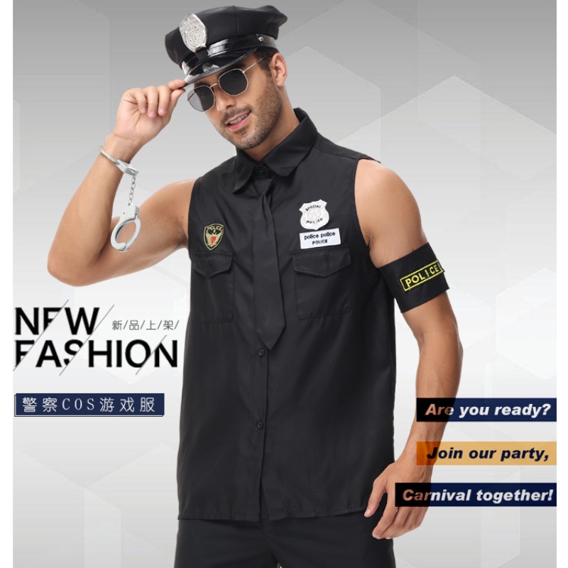 New adult male police officer policy professional role-playing cosplay ...