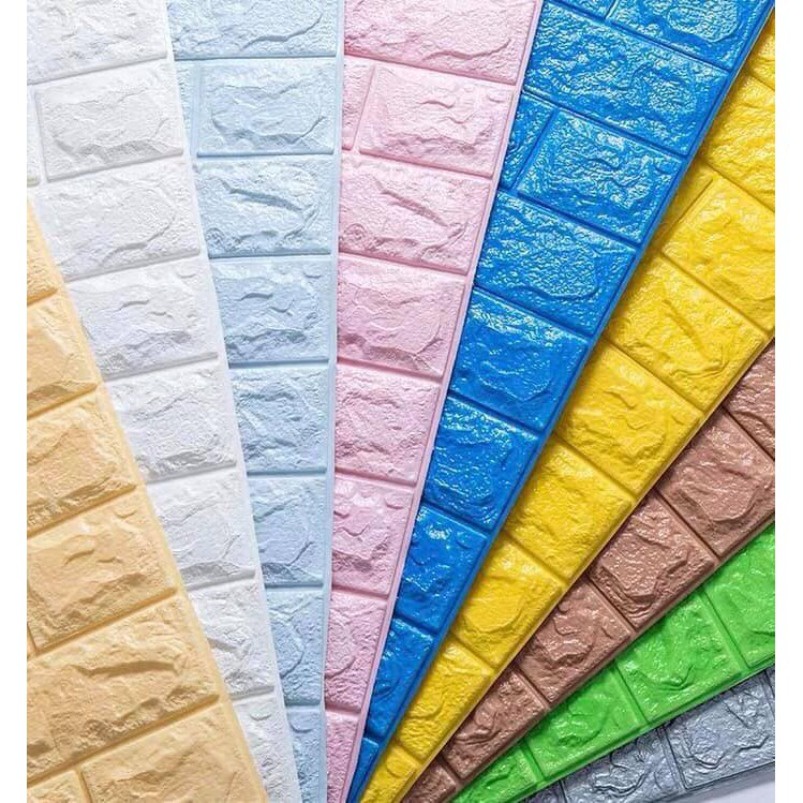 Wallpaper Adhesive Wall Decor 3D Brick Foam 3D Dinding Wallpaper Brick ...
