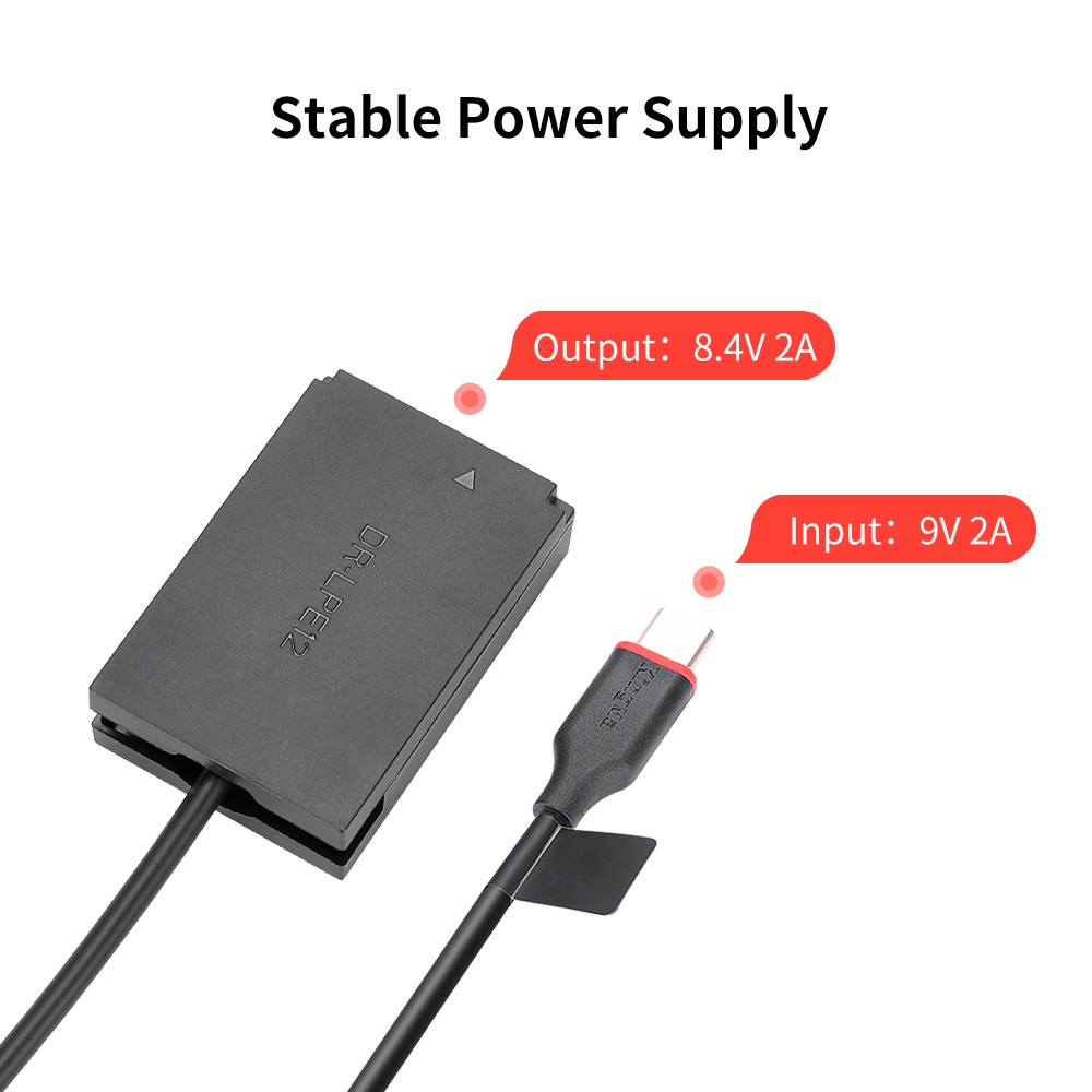 KingMa LP-E12 USB Type C Dummy Battery Power Adapter DC Coupler For Canon SX70HS 100D M50 M2 ...