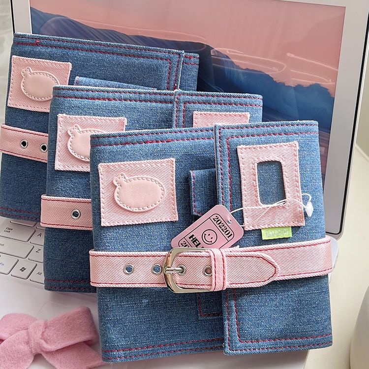 GaLiCiCi Vintage Denim A7/A5 Binder Collection/Storage Small Card ...