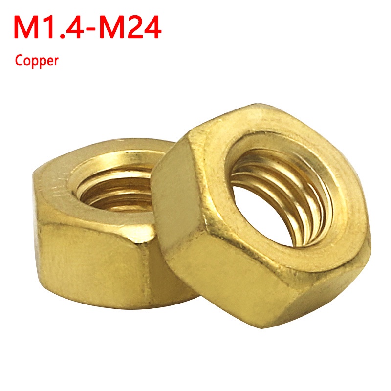 Hexagon Brass Nuts Copper Hex Head Nuts Brass Hexagon Full Nuts M1.4 M1 ...