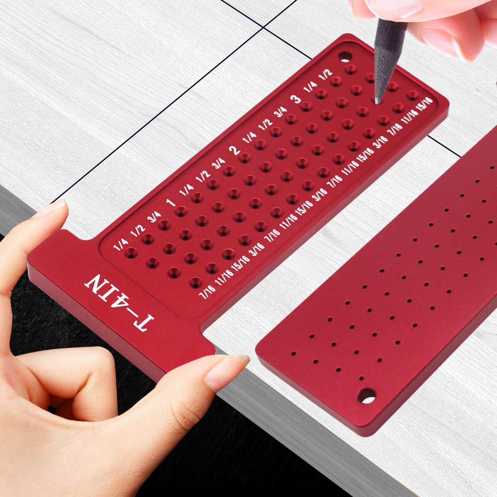 T-4IN Woodworking Scribe Inch Precision T-Ruler Pocket Marking Gauge ...