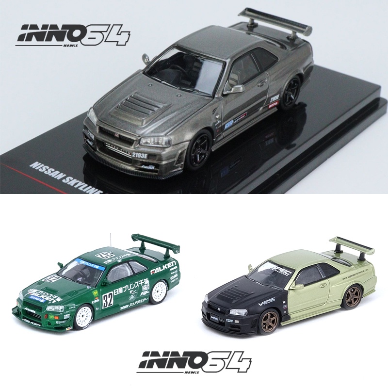 INNO 1:64 SKYLINE GTR R34 OMORI FACTORY CLUBMAN RACE SPEC alloy car ...