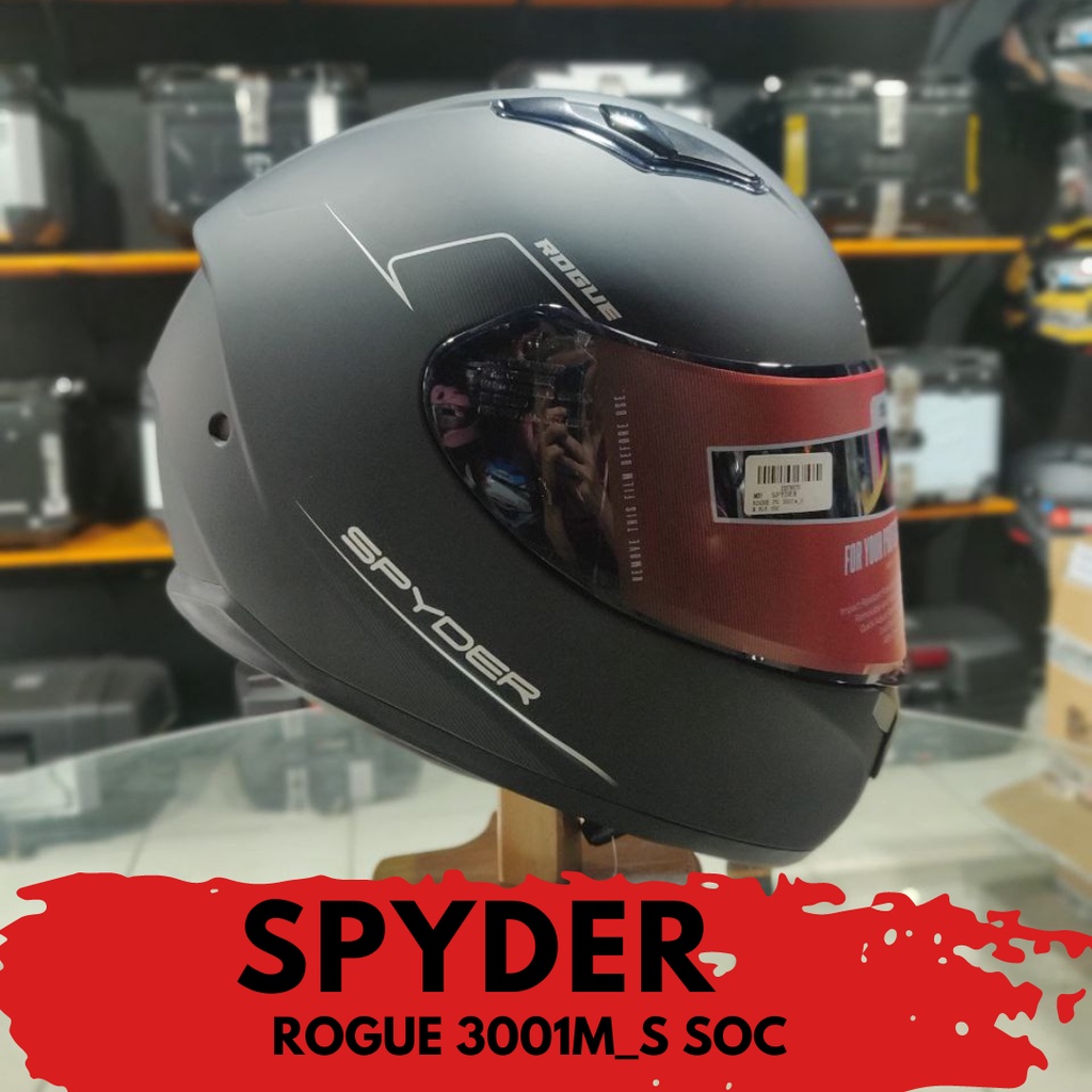 spyder helmet rogue 3001m s soc matte black dual visor helmet ...