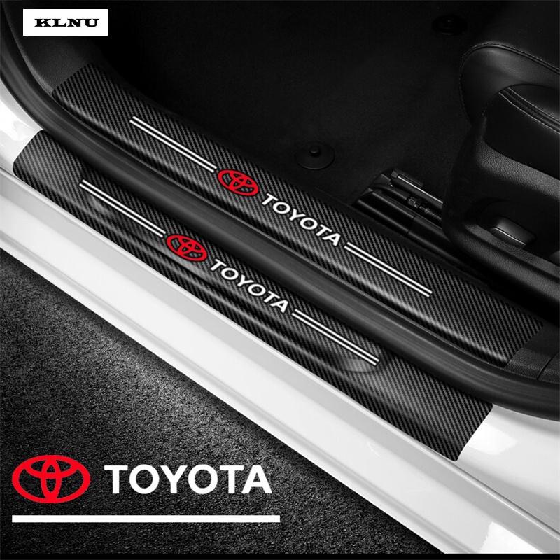 KLNU 4pc/Set Car Door Side Step Sill Strip Carbon Fibre for Toyota ...