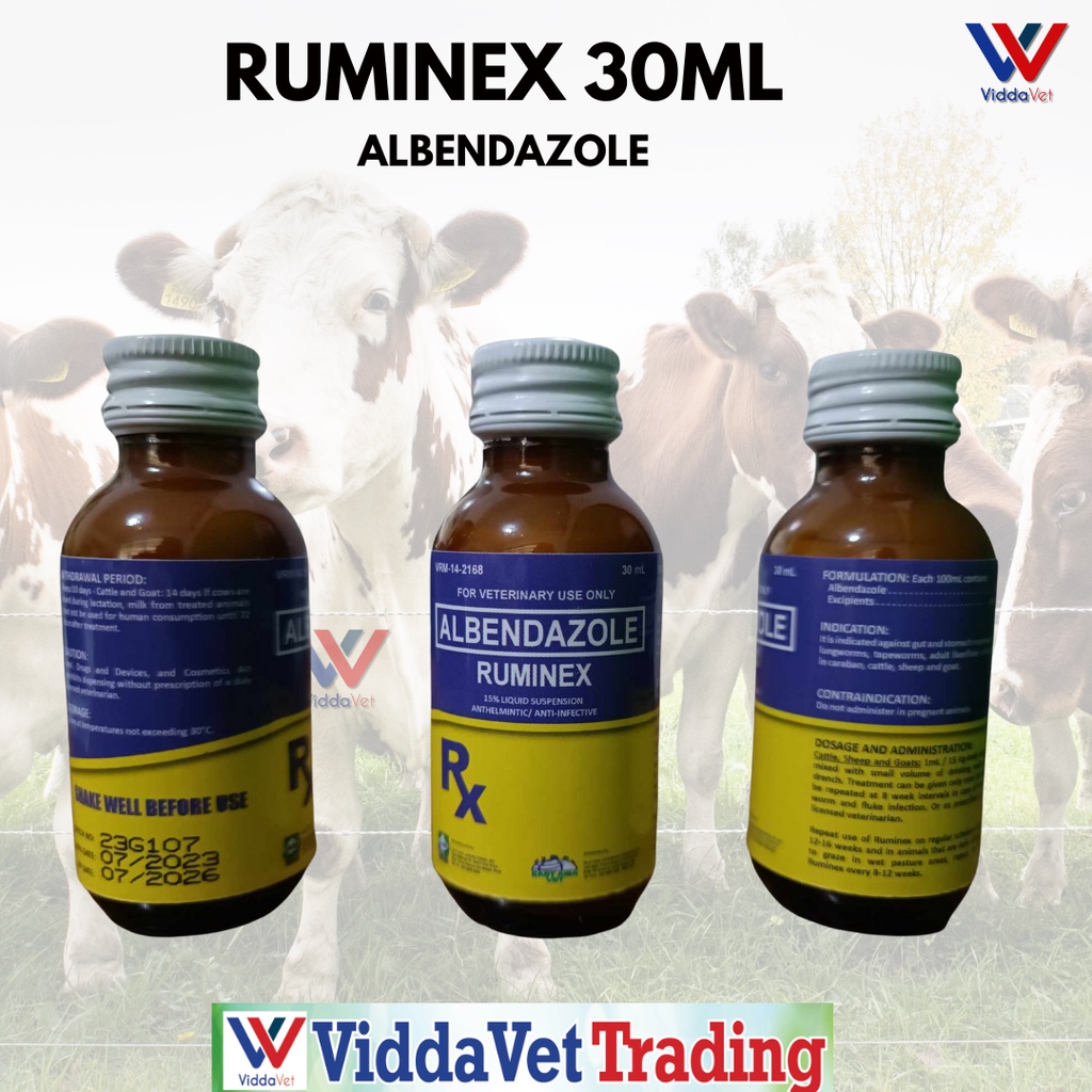 Ruminex Albendazole 30ml oral dewormer for goat sheep cattle | Shopee ...