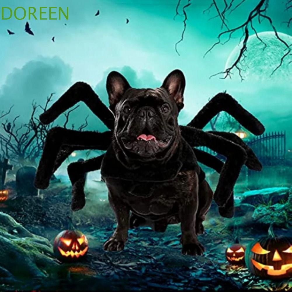 DOREEN Dog Halloween Spider Costume, Black Simulation Dog Cosplay ...
