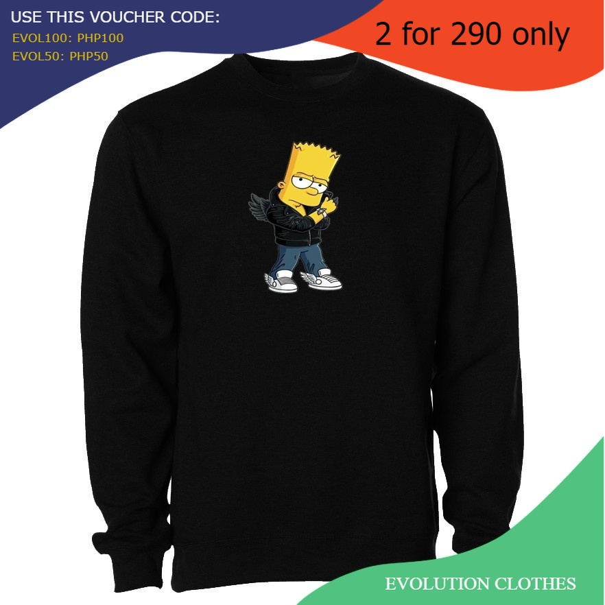 Bart Simpson Pullover Jacket Long Sleeve Men Women Unisex COD evolution ...