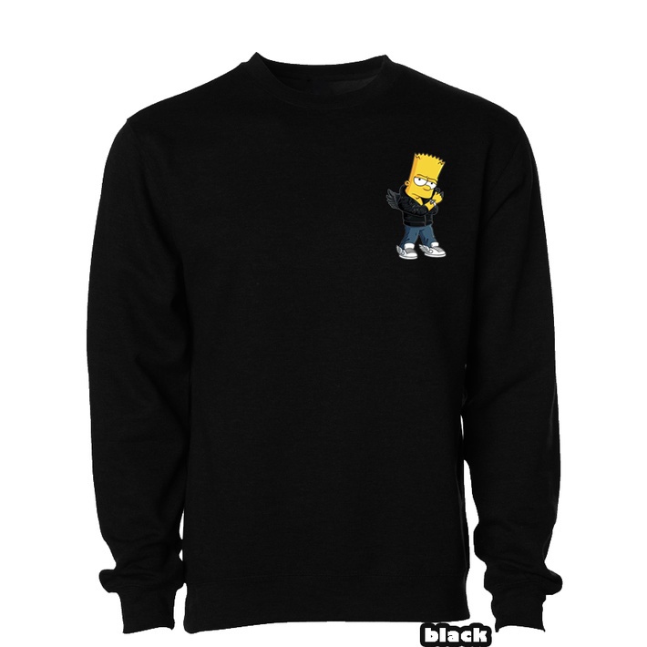 Bart Simpson Pull over Jacket Long Sleeve Unisex Casual Cotton Round ...