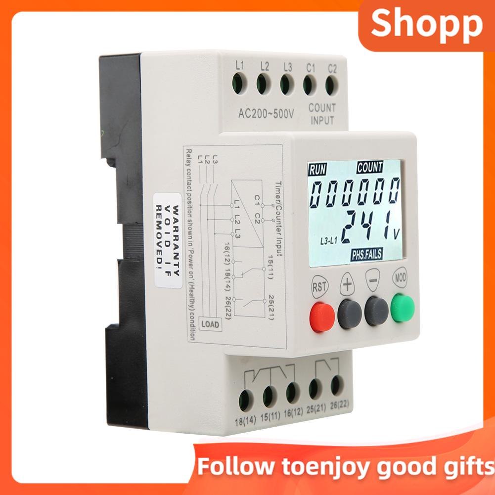 Shopp Under Over Voltage Protector 3Phase Monitoring Sequence Relay L1 L2 L3 | Shopee Philippines