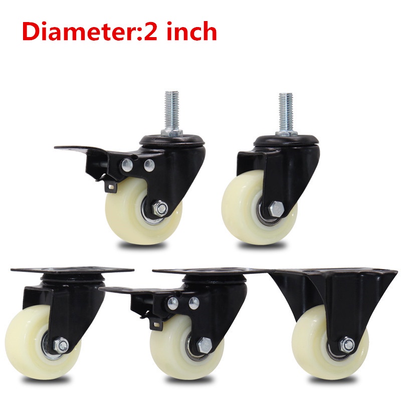 4pcs 2 inches 50mm Bearing Capacity 100kg Black Trolley Wheels Caster ...