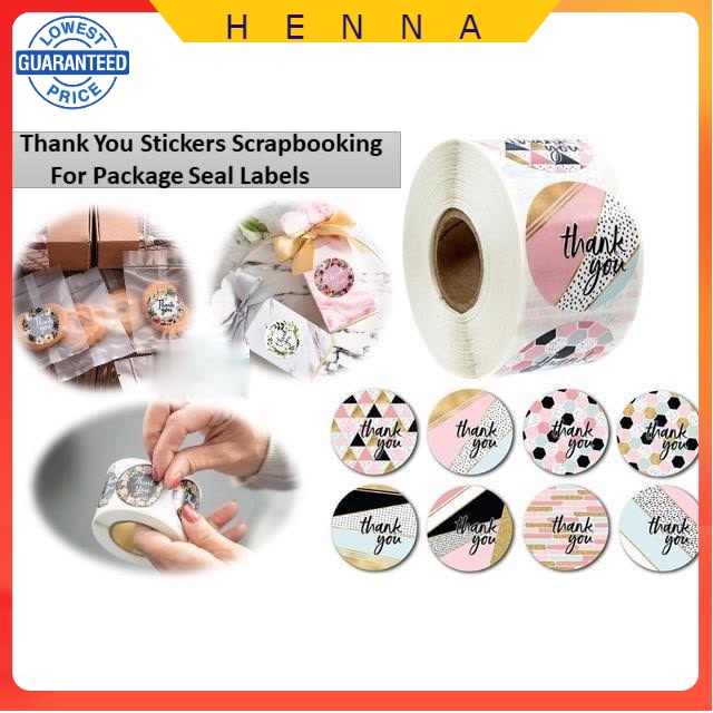 【HENNA】 Thank You Sticker Designs 500pcs Thank You Stickers Wedding ...