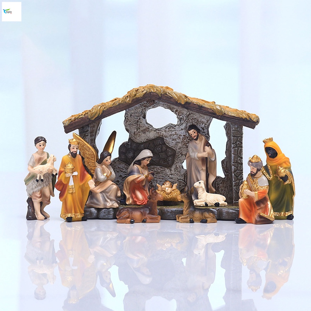 Christmas Mini Nativity Scene Set Manger Scene Nativity Figurines ...