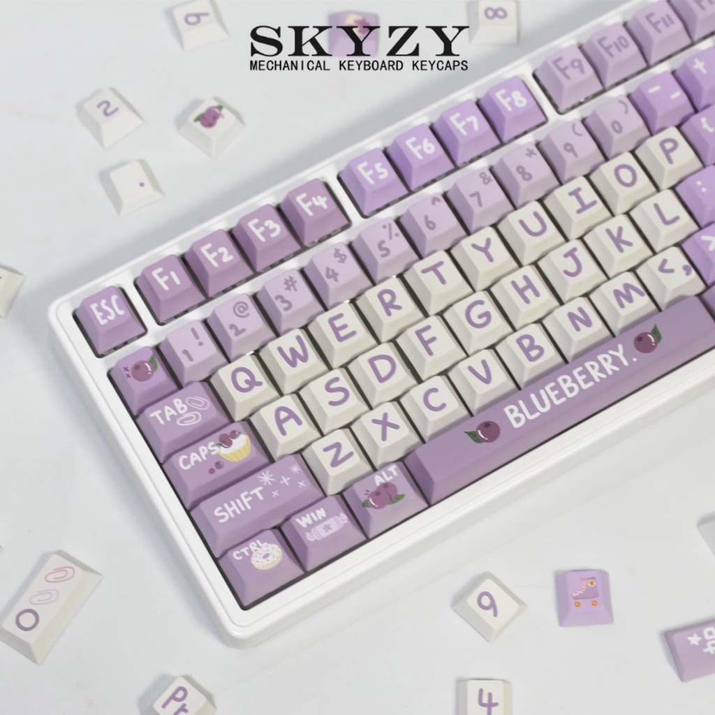 Blueberry Keycap Cherry Profile Cartoon PBT Dye Sub Mechanical Keyboard ...