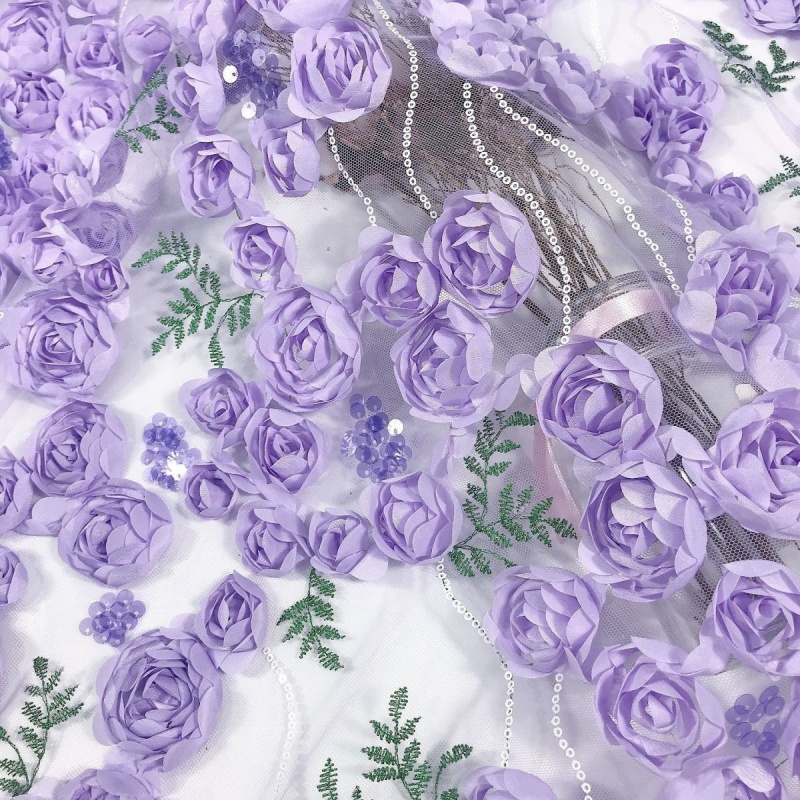 Rose Fabric Embroidery See-Through Mesh Flower Fairy Fabric | Shopee ...