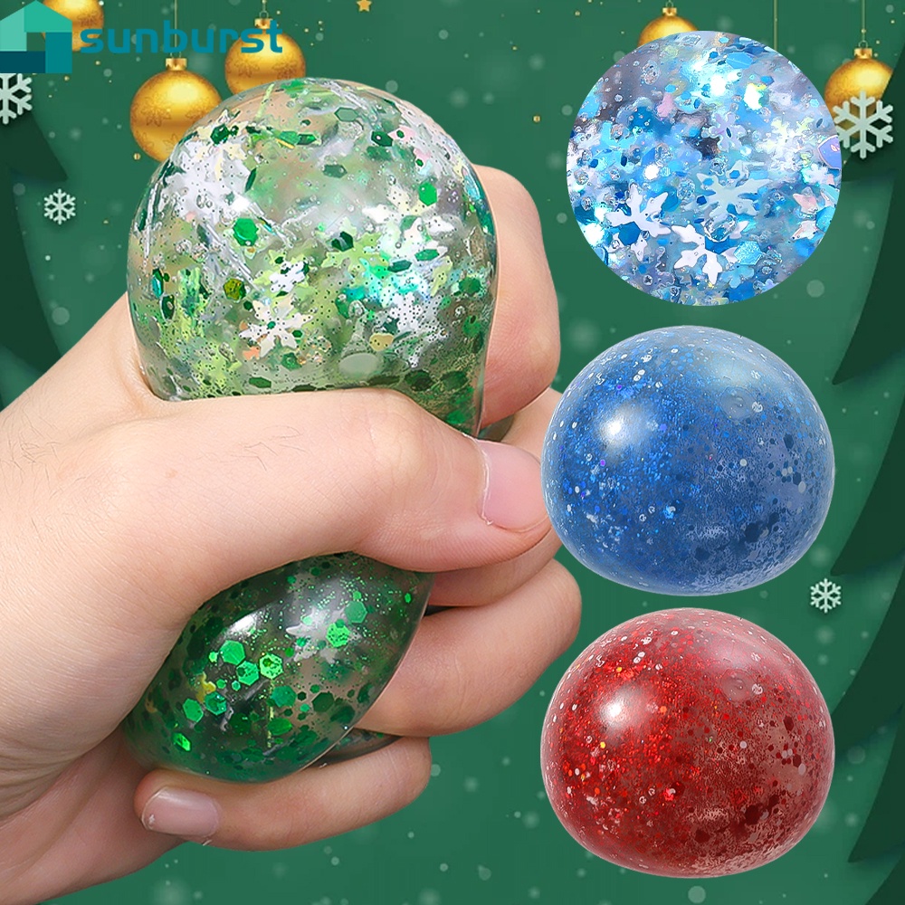 Christmas Snowflake Sequined Ball Stress Reliever Fidget Toys / Santa ...