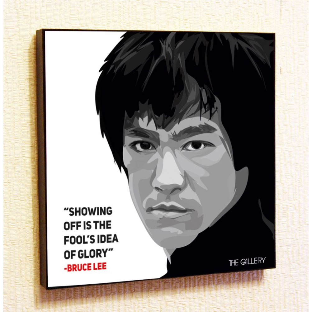 Bruce Lee Motivational Quotes Wall Decals Pop Art Gifts Portrait Framed ...