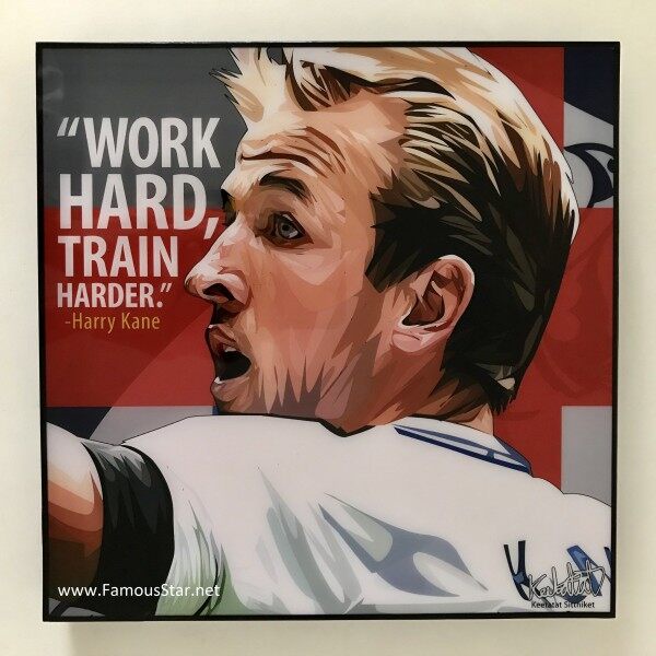 Work Hard, Train Harder Harry Kane Motivational Quotes Wall Decals Pop ...