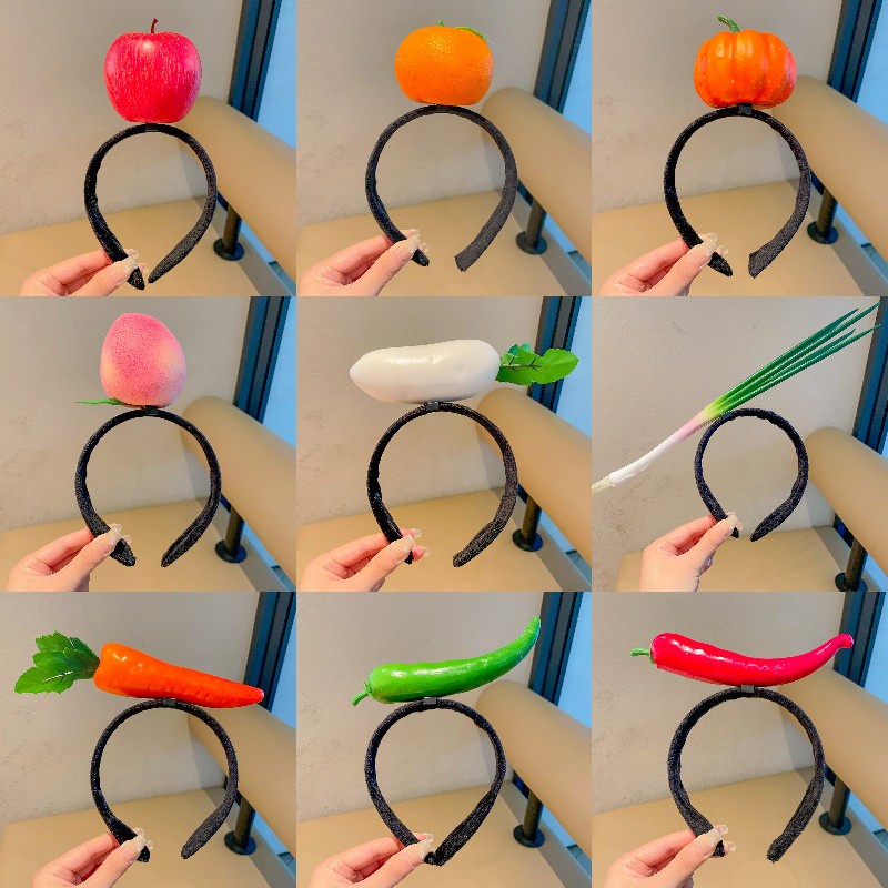 Creative Funny Simulation Vegetables and Fruits Headband Female Cute ...