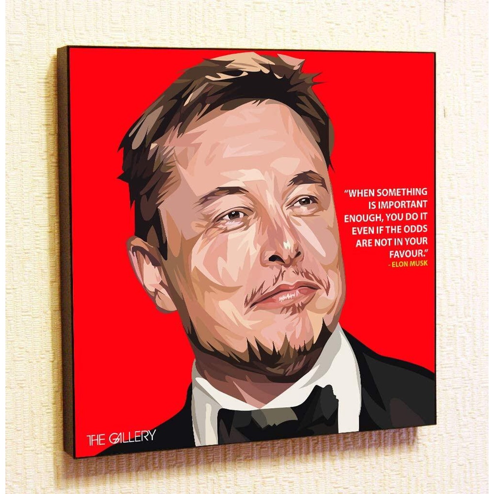 Elon Musk Tesla Framed Poster Pop Art For Decor with Motivational ...