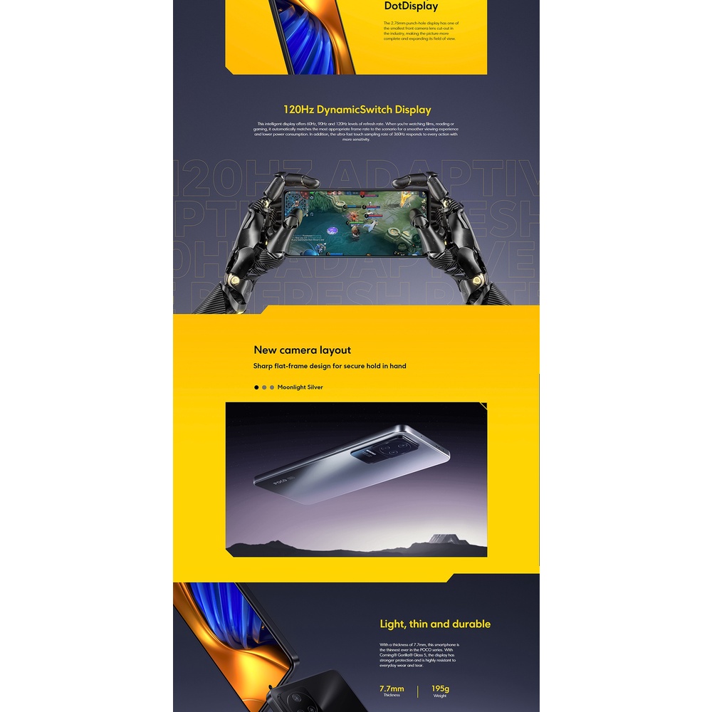 Poco F4 5G Snapdragon 870 Processor 6GB+128GB / 8GB+256GB 64mp Camera ...