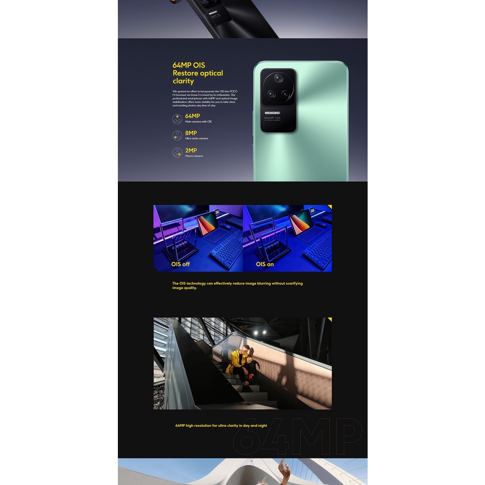 Poco F4 5G Snapdragon 870 Processor 6GB+128GB / 8GB+256GB 64mp Camera ...