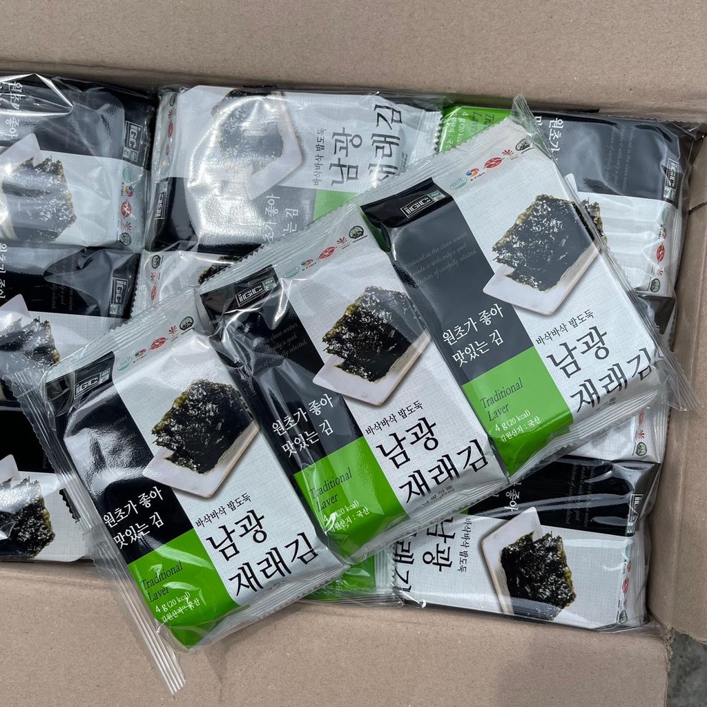 YLOS Namkwang Korean Seasoned Seaweeds (3pcs)in one pack (4g) Natural ...